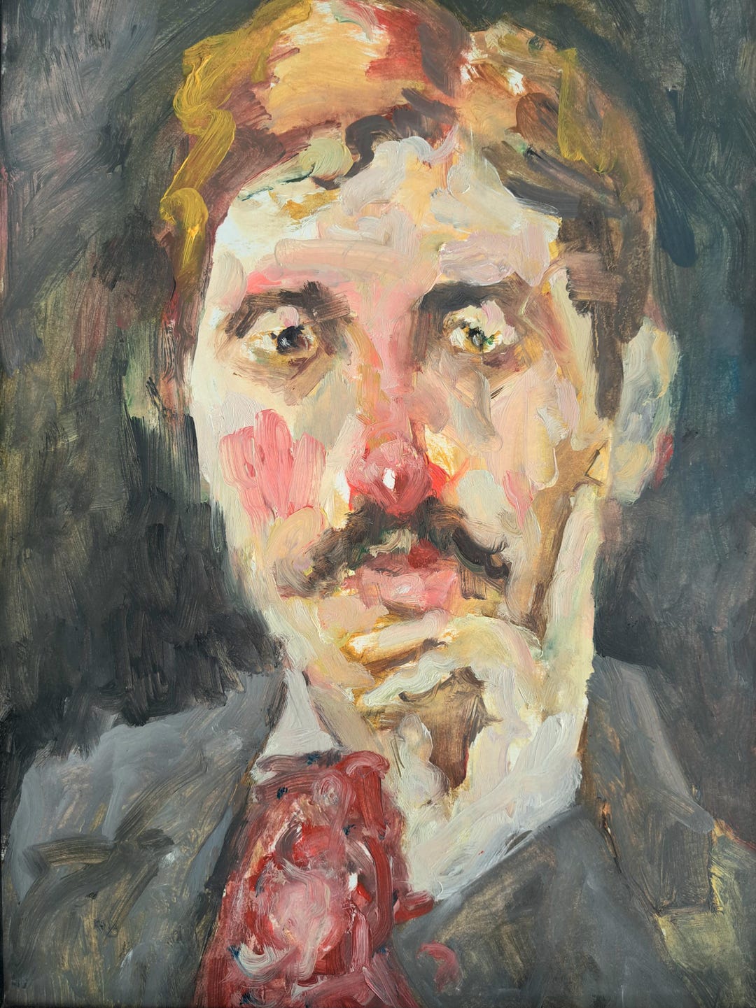 Marcel Proust Original Oil Painting on Paper, From Portrait Photography ...