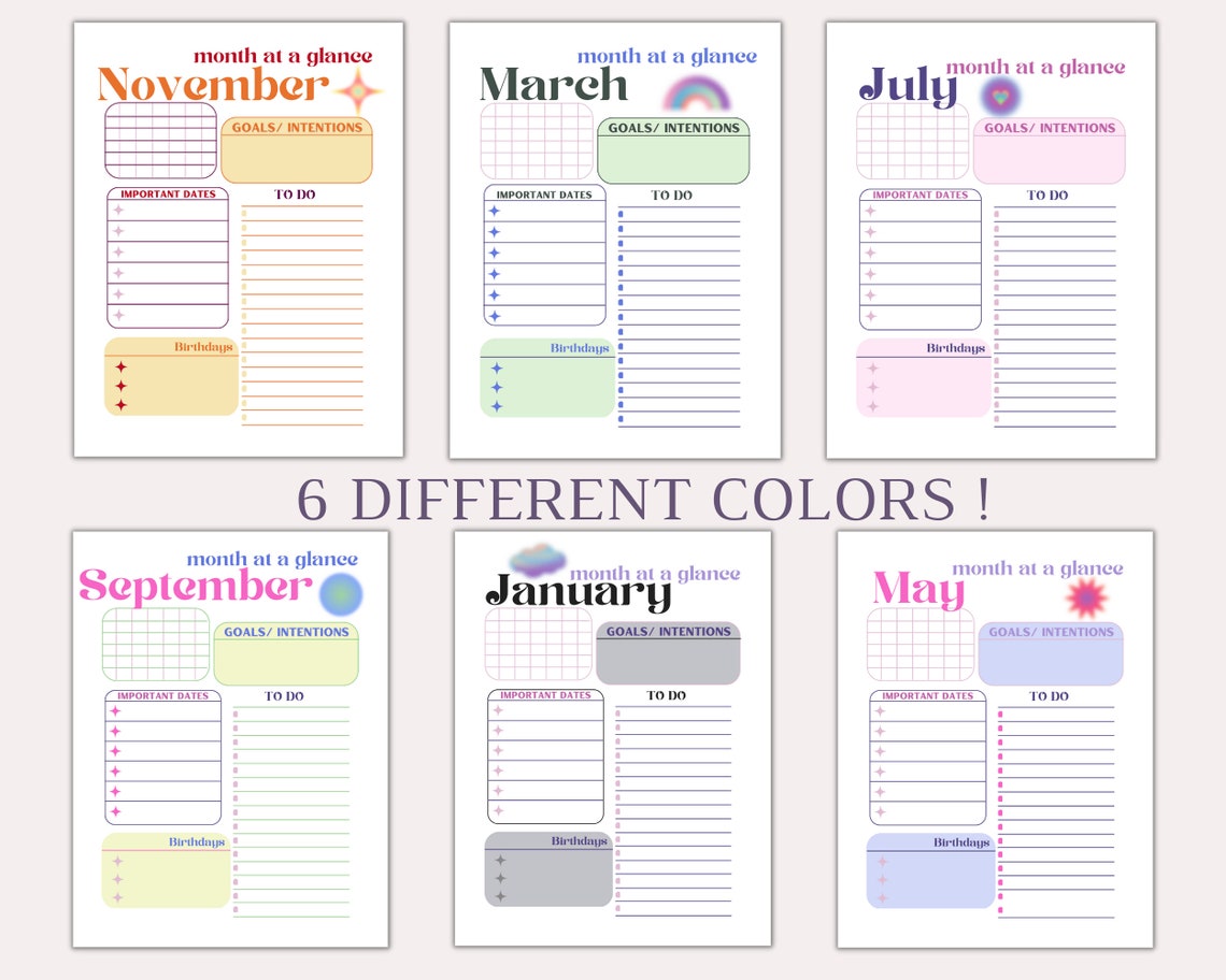 MONTHLY PLANNER PRINTABLE | Todo List Making | Important Dates and ...