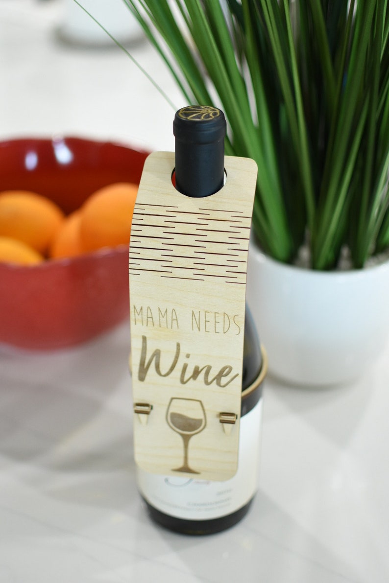 Wine Bottle Gift Tag SVG - Etsy