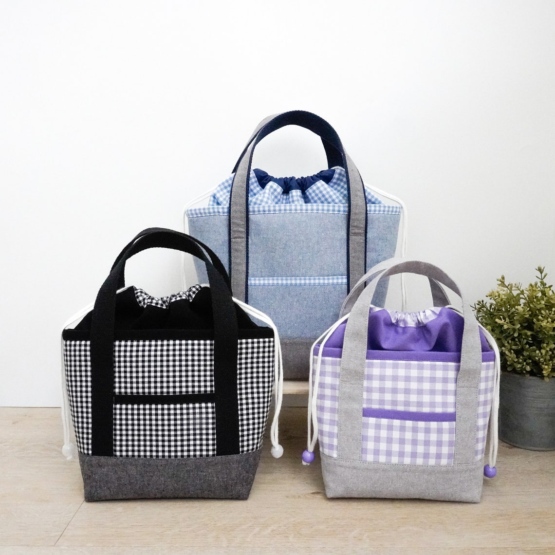 Little Tulip Tote Bag PDF Sewing Pattern, Tote Bag Pattern, Drawstring ...