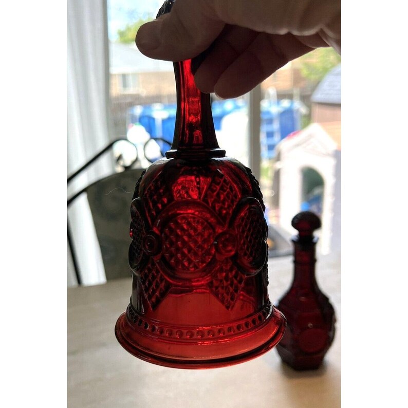 Vintage Avon Cape Cod Ruby Red Glass Bell, 6 3/4" Tall X 3 1/2 ...