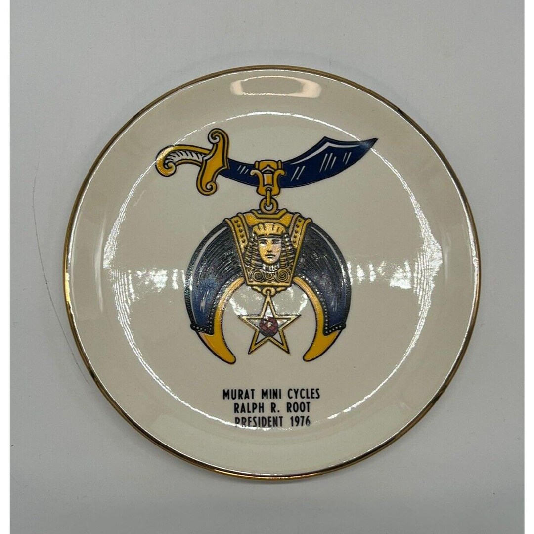 Shriners Masonic Plate With Gold Rim, 7-1/4" Dia. Nurat Mini Cycles ...
