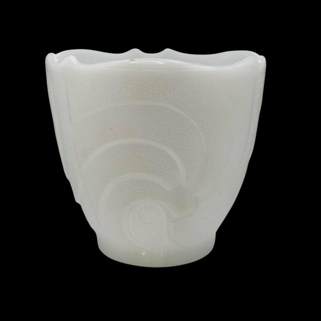 Vintage E O Brody White Milk Glass Vase/planter Spiral Pattern 4.5" - Etsy
