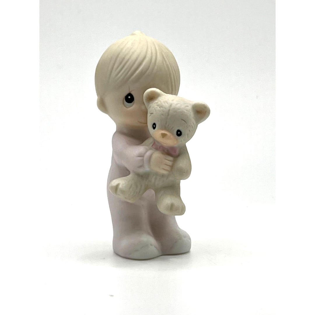 Vintage Precious Moments Figurine, Girl With Teddy Bear, 1982 Enesco - Etsy
