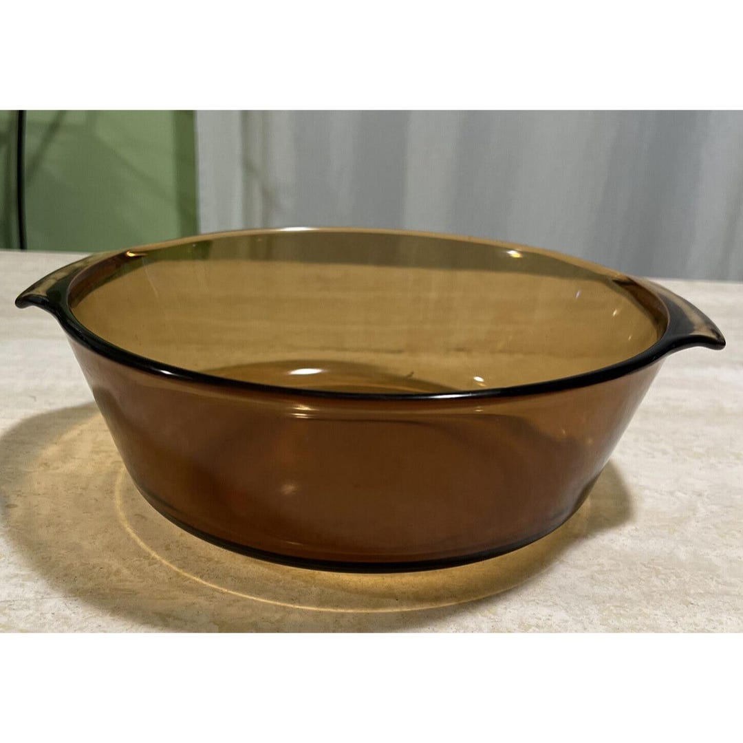 Vintage Pyrex Amber Glass Oval Casserole Dish With Handles - Etsy