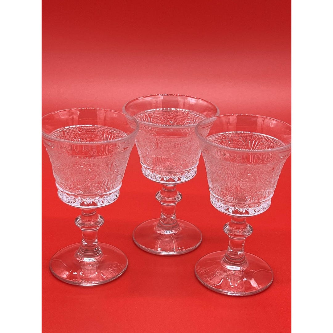 Three Vintage Indiana Glass Clear "tiara Sandwich Glass" Pedestal ...