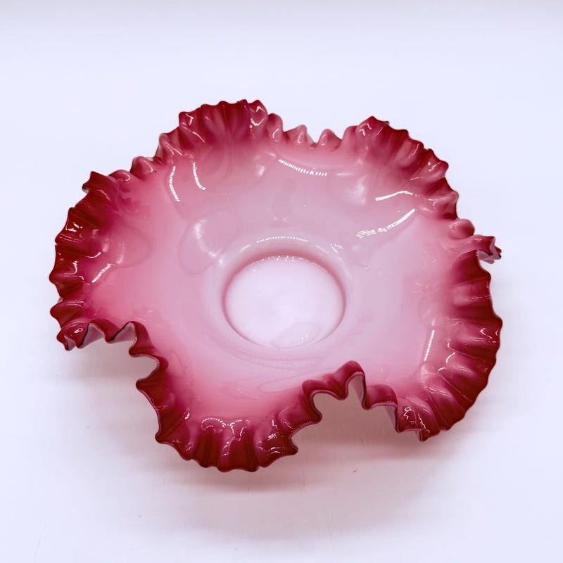 Clear Ruffled Glass Bowl - Etsy