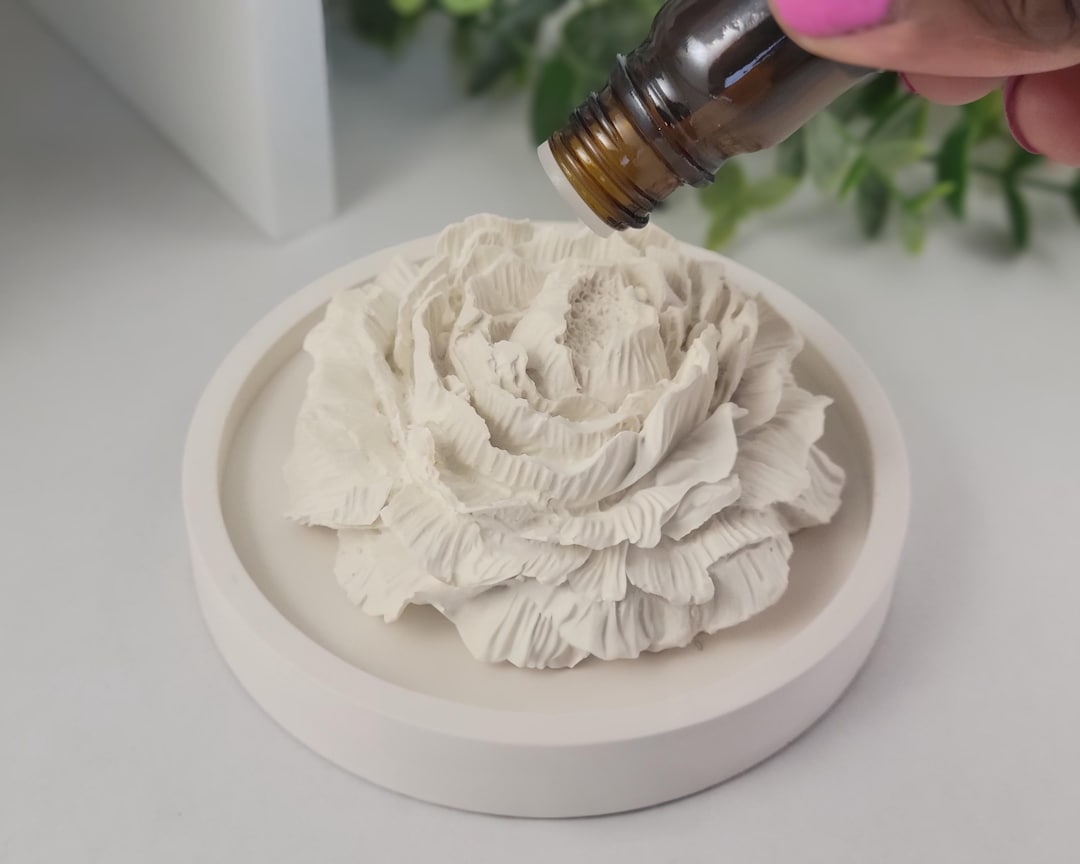 White Peony Aroma Stone | Gypsum Aroma Stone| Handcrafted Home ...