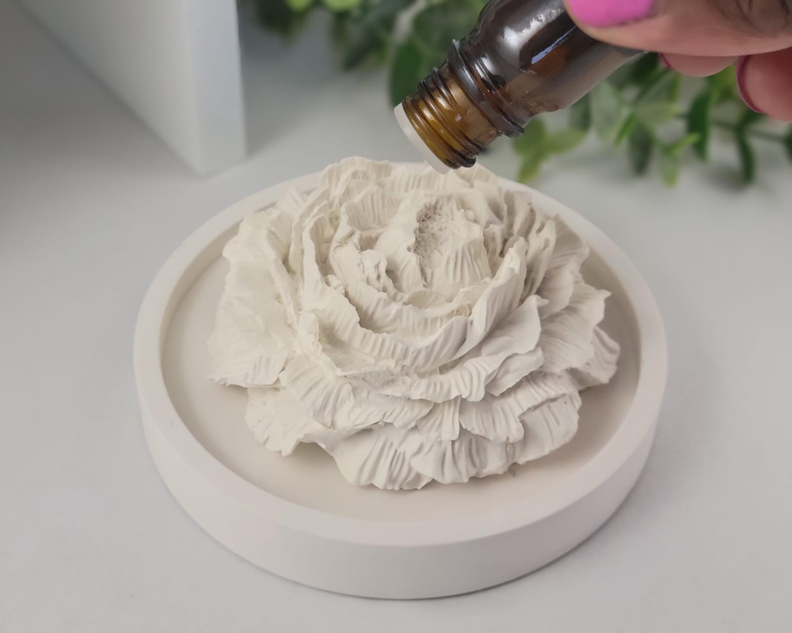 Green Peony Aroma Stone | Gypsum Aroma Stone| Handcrafted Home ...