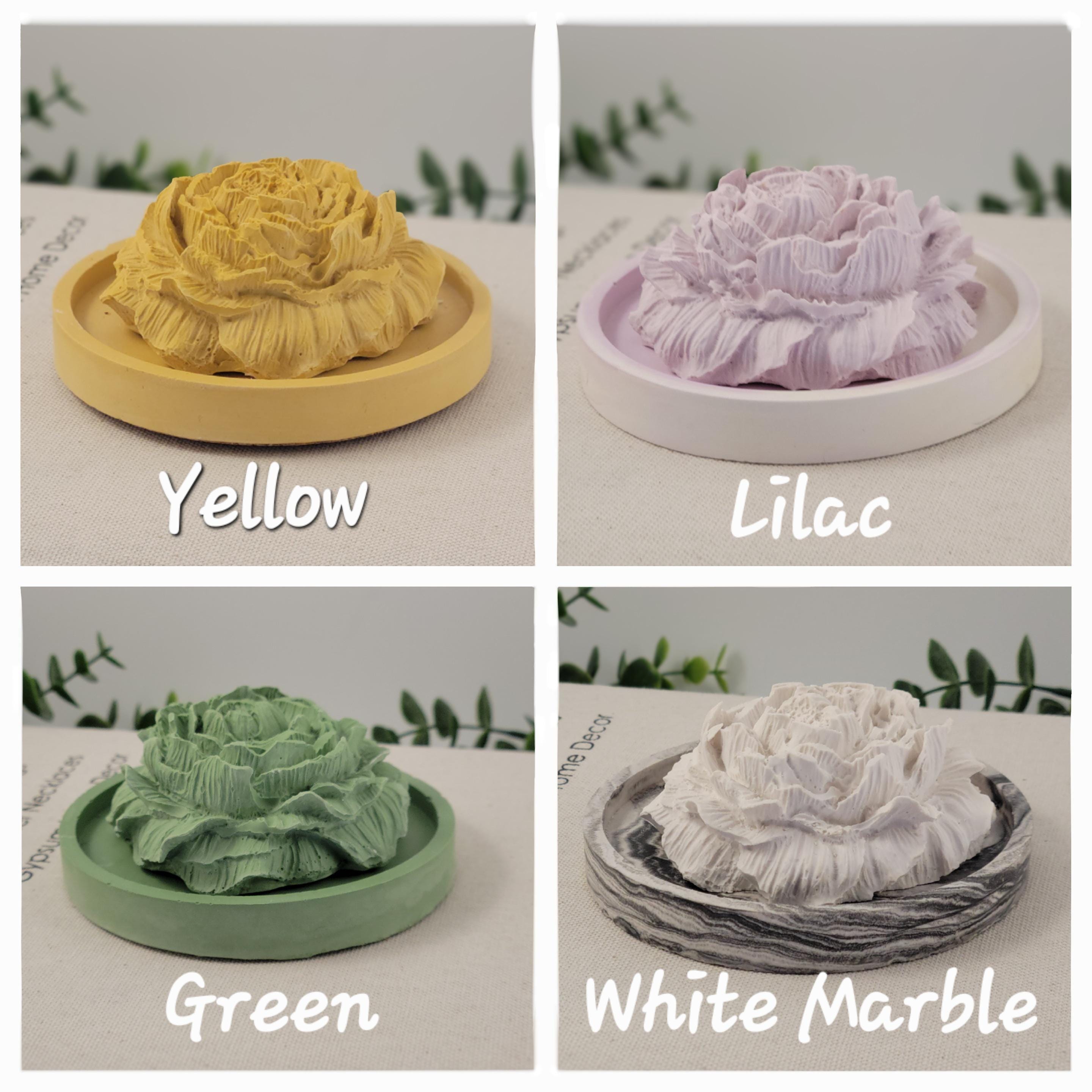 Green Peony Aroma Stone | Gypsum Aroma Stone| Handcrafted Home ...