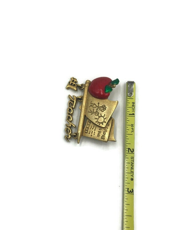 Number One Teacher Brooch Teacher Gift - Etsy
