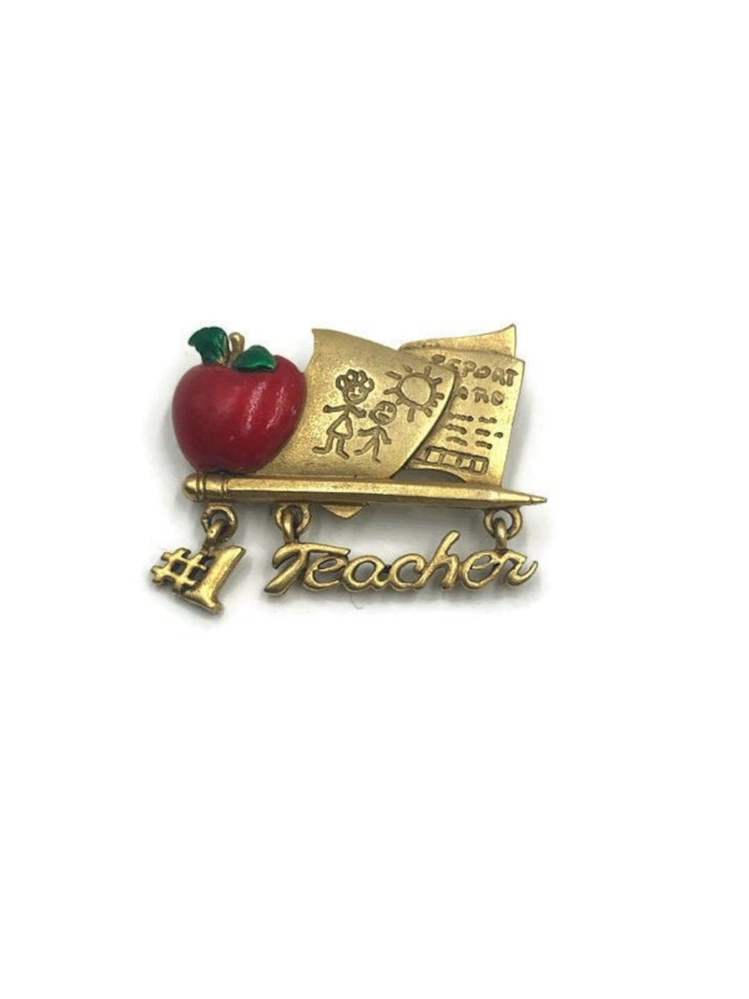 Number One Teacher Brooch Teacher Gift - Etsy