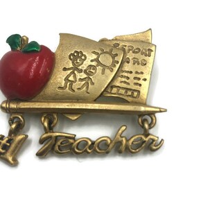 Number One Teacher Brooch Teacher Gift - Etsy