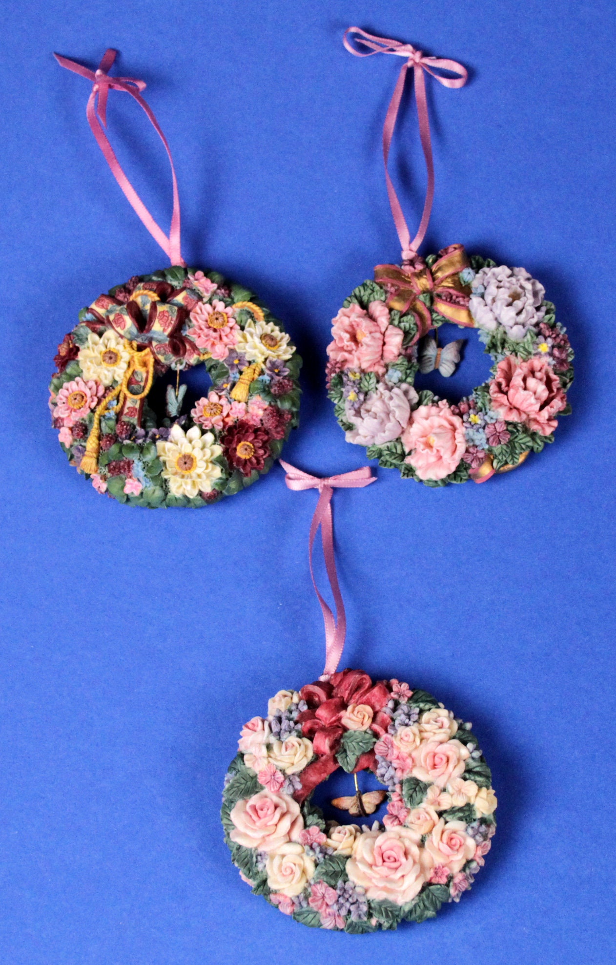 Vintage 1995 Lena Liu Set/3 Circle of Romance / Love / Elegance Floral ...