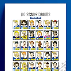 Scotland - No Score Draws Fitba Edition - A3 Print of 36 Hand-drawn ...