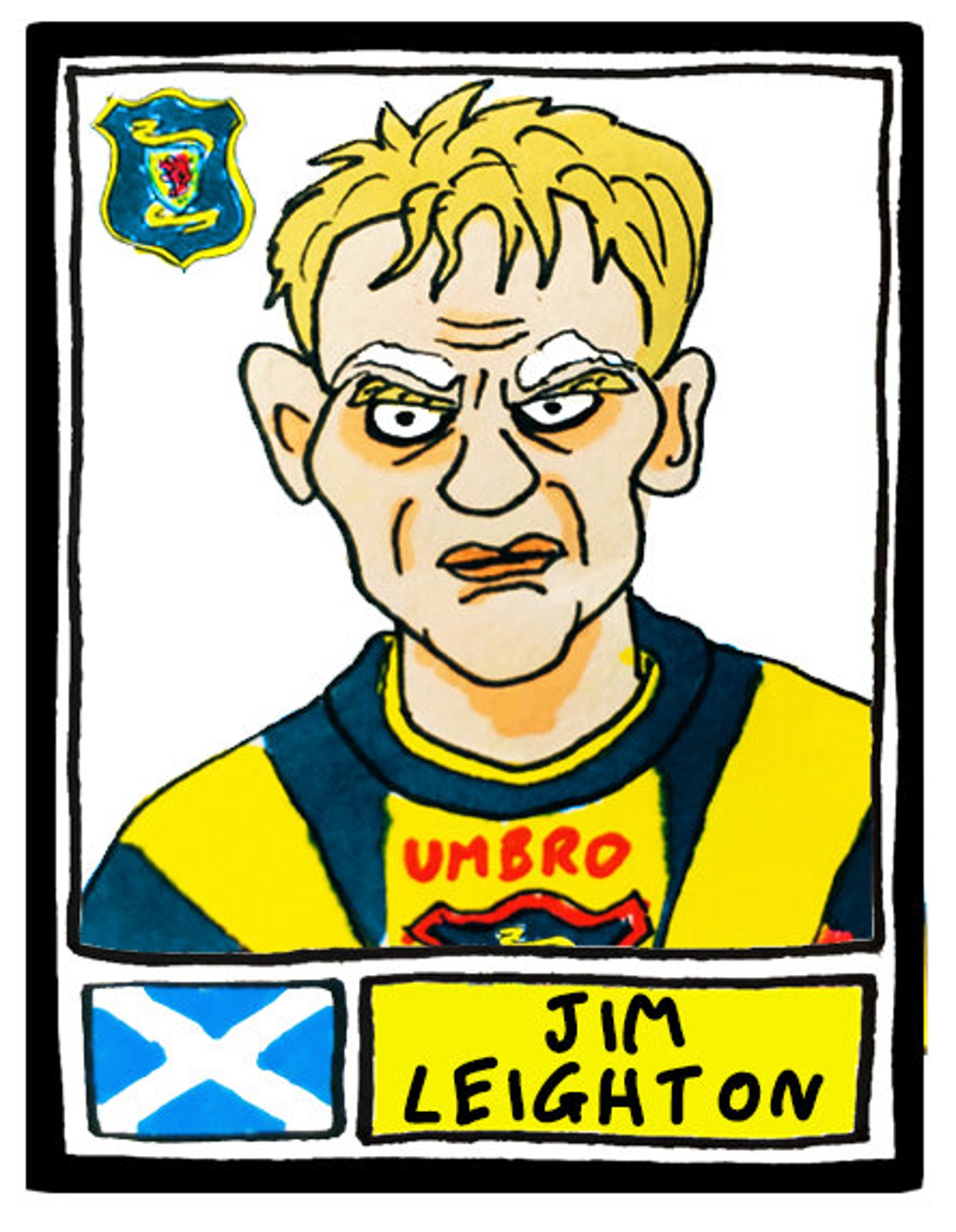 Scotland - No Score Draws Fitba Edition - A3 Print of 36 Hand-drawn ...