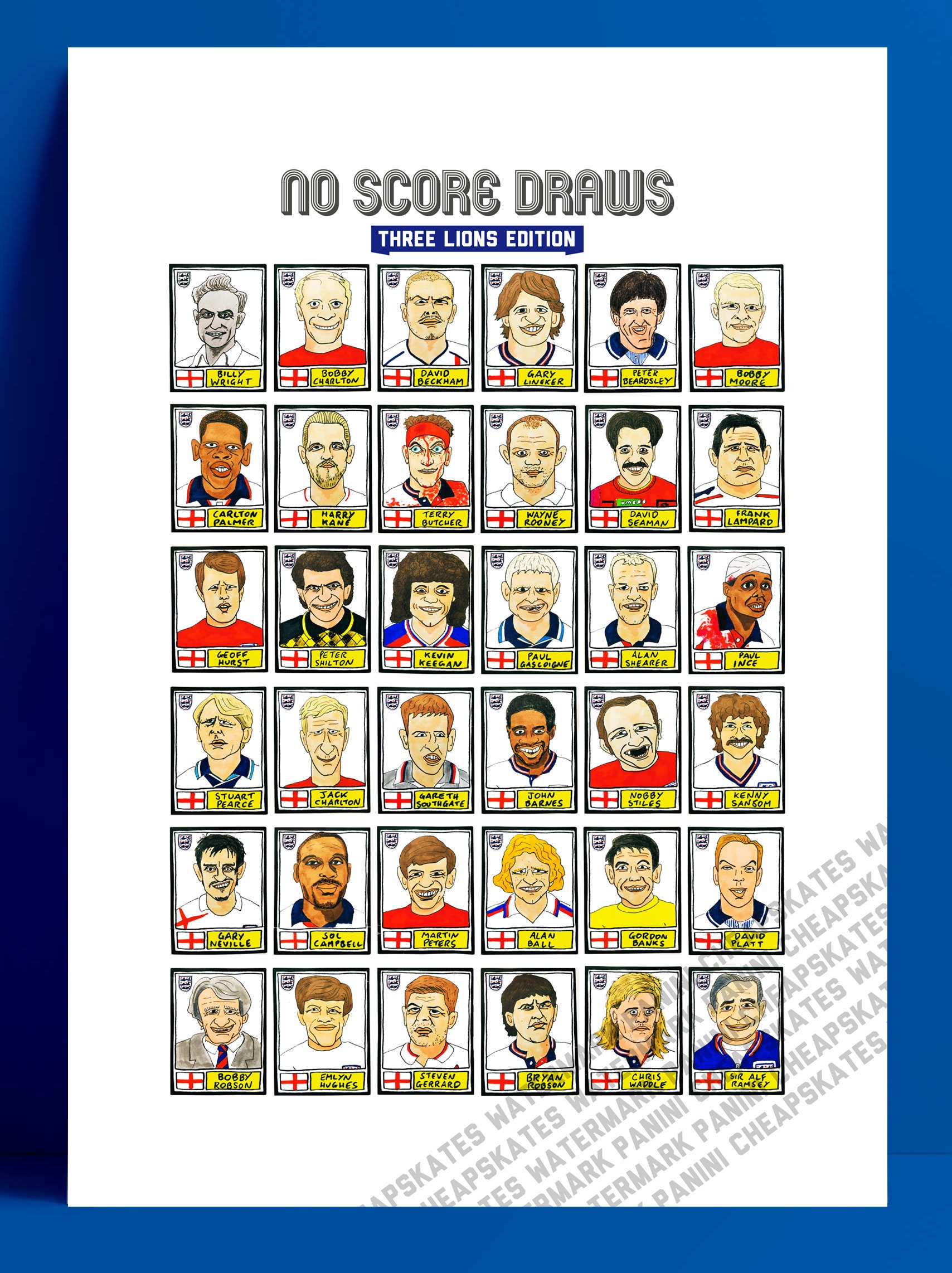 England Vol 1 No Score Draws Three Lions Edition A3 Print - Etsy UK
