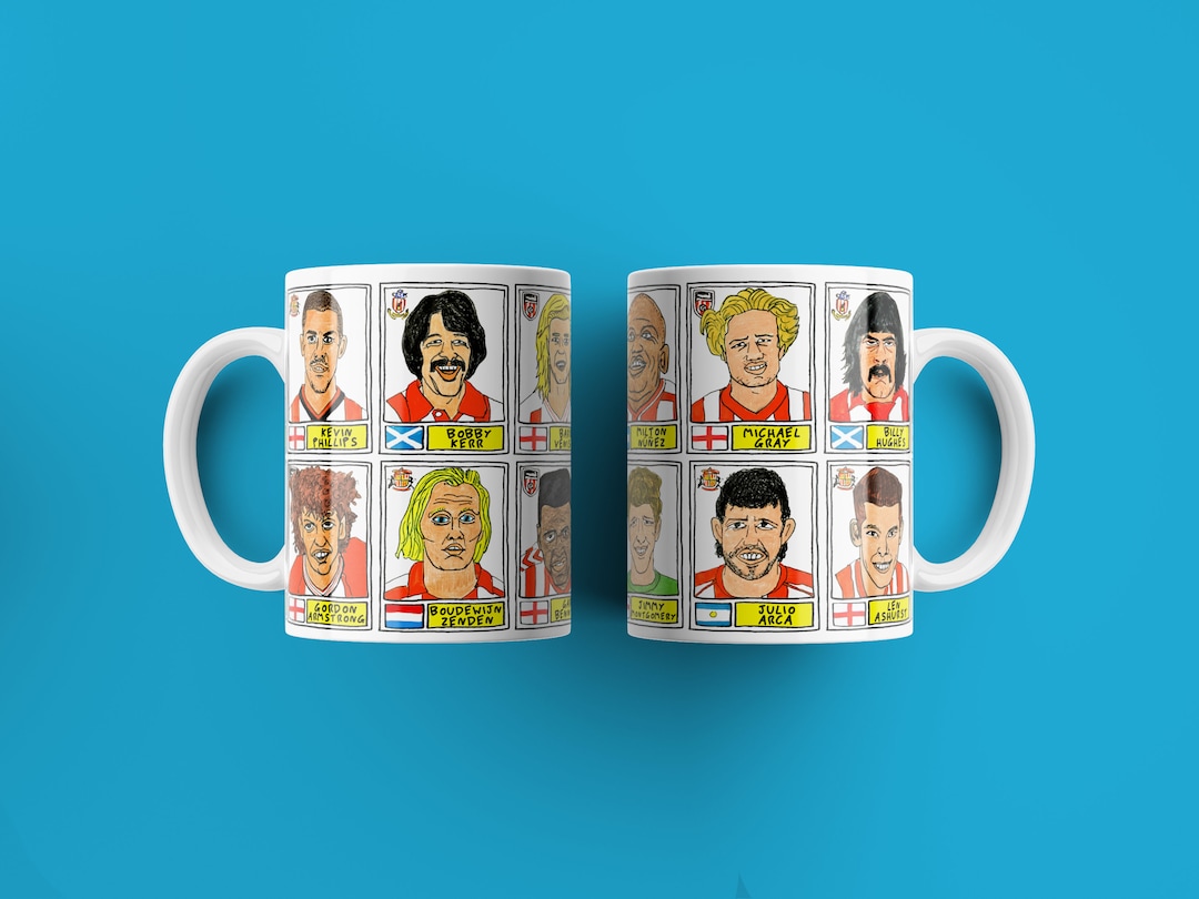 Sunderland No Score Draws Mug Set - Set of TWO 11oz Ceramic Mugs With ...