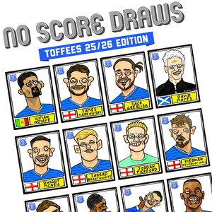 Everton 25/26 - No Score Draws Toffees 25/26 Edition - A3 Print of 24 ...