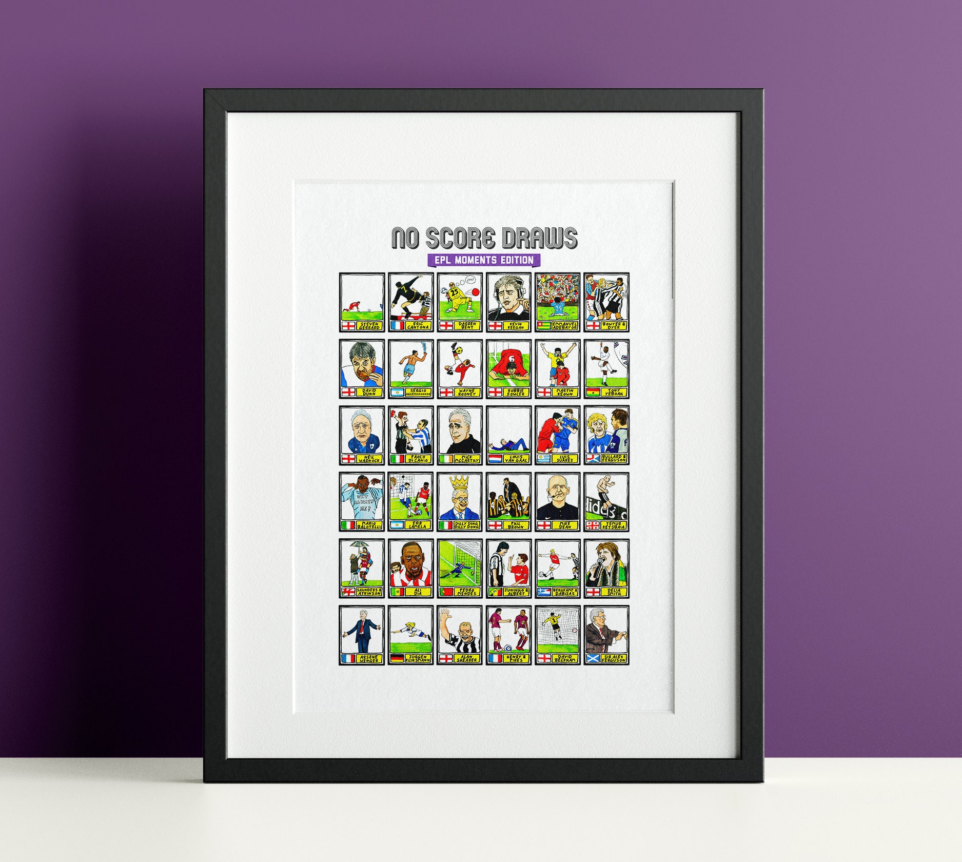 EPL Moments - No Score Draws EPL Moments Edition - A3 Print of 36 Wonky ...