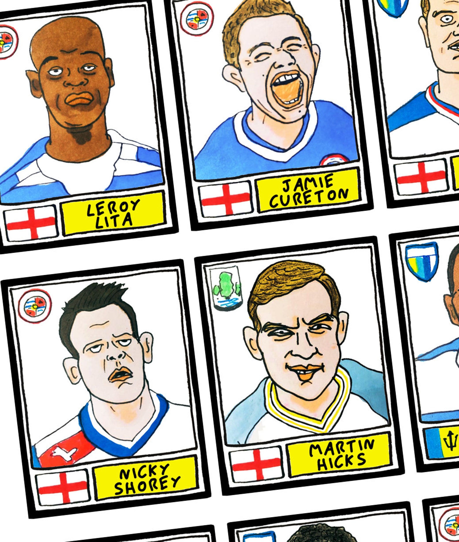 Reading - No Score Draws Royals Edition - A3 Print of 36 Hand-drawn ...