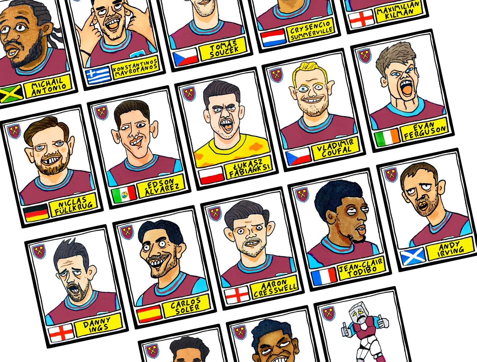 West Ham Vol 3 - No Score Draws Hammers 24/25 Edition - A3 Print of 24 ...
