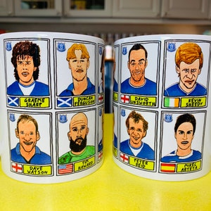 Everton Legends - Set of TWO DIFFERENT 11oz Ceramic Mugs With Wonky ...