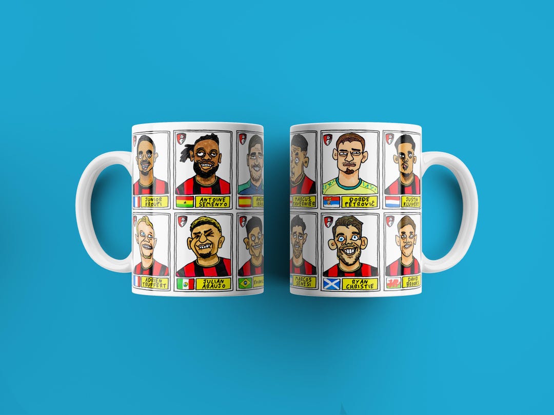 Bournemouth 25/26 - No Score Draws Mug Set - Set of TWO DIFFERENT 11oz ...