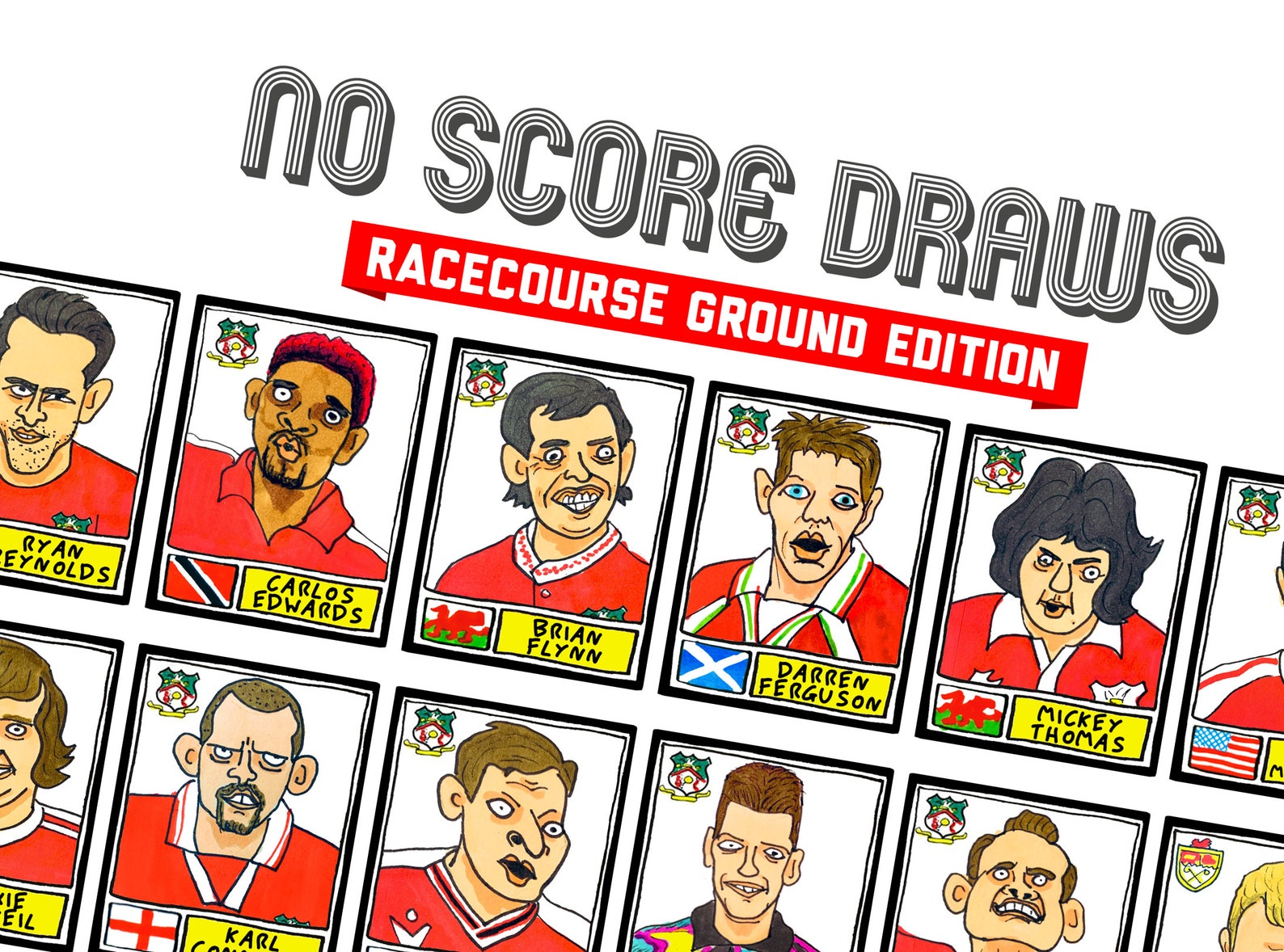 Wrexham - No Score Draws Racecourse Ground Edition - A3 Print of 36 ...