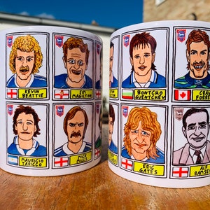 Ipswich Town Mug Set - Set of TWO 11oz Ceramic Mugs With Wonky Panini ...