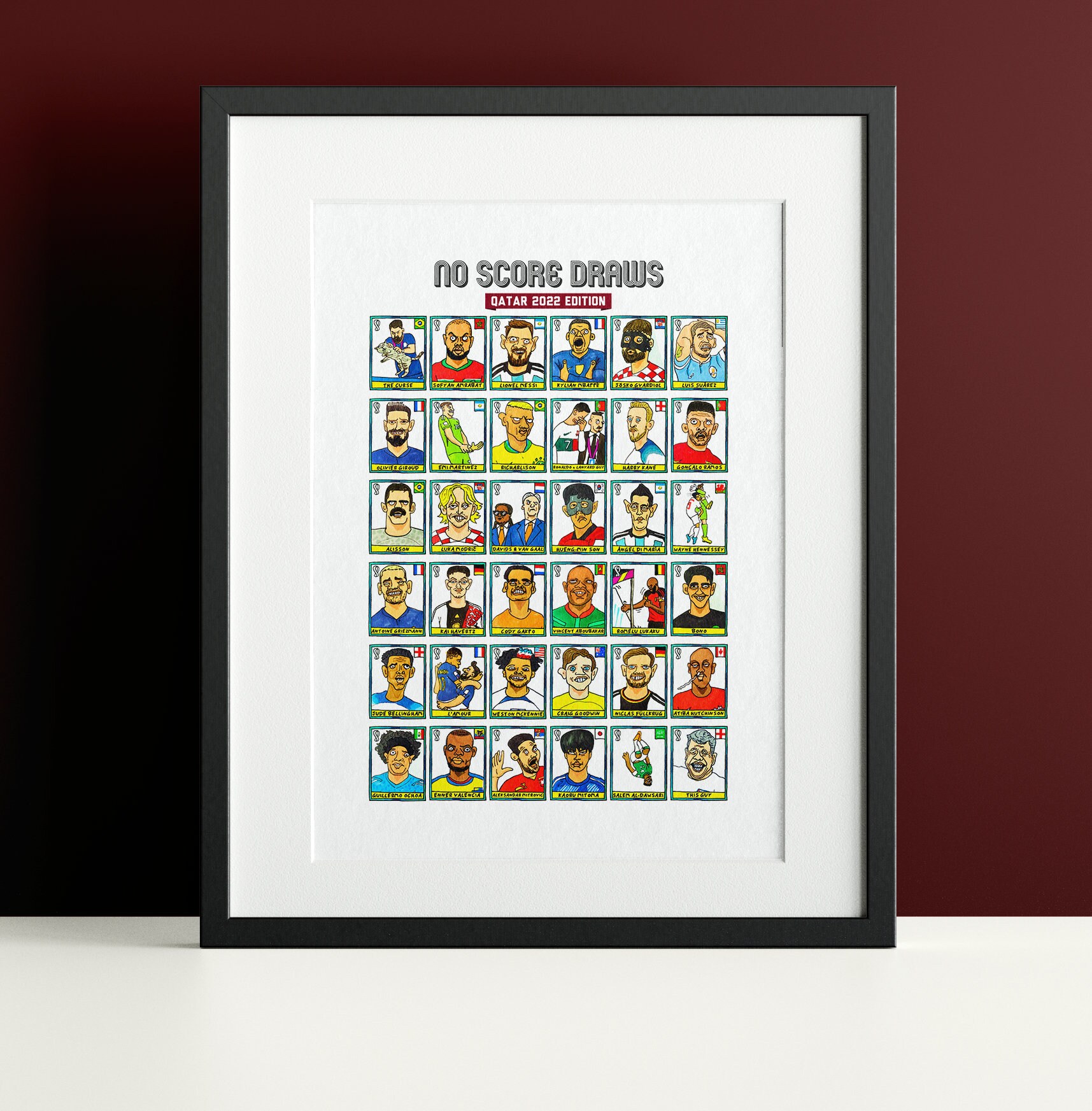Qatar 2022 - No Score Draws World Cup 2022 Edition - A3 Print of 36 ...