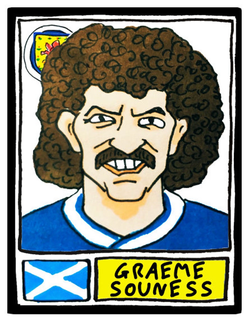 Scotland - No Score Draws Fitba Edition - A3 Print of 36 Hand-drawn ...