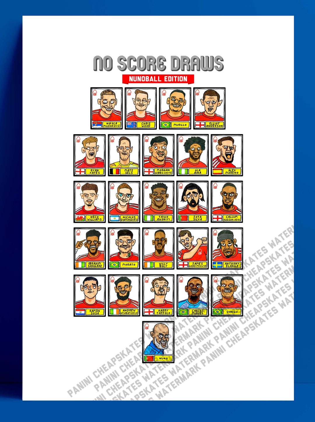 Nottingham Forest Vol 5 - No Score Draw Nunoball Edition - A3 Print of ...