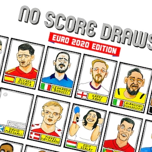 Euro 2020 - No Score Draws Euro 2020 Edition - A3 Print of 36 Wonky ...