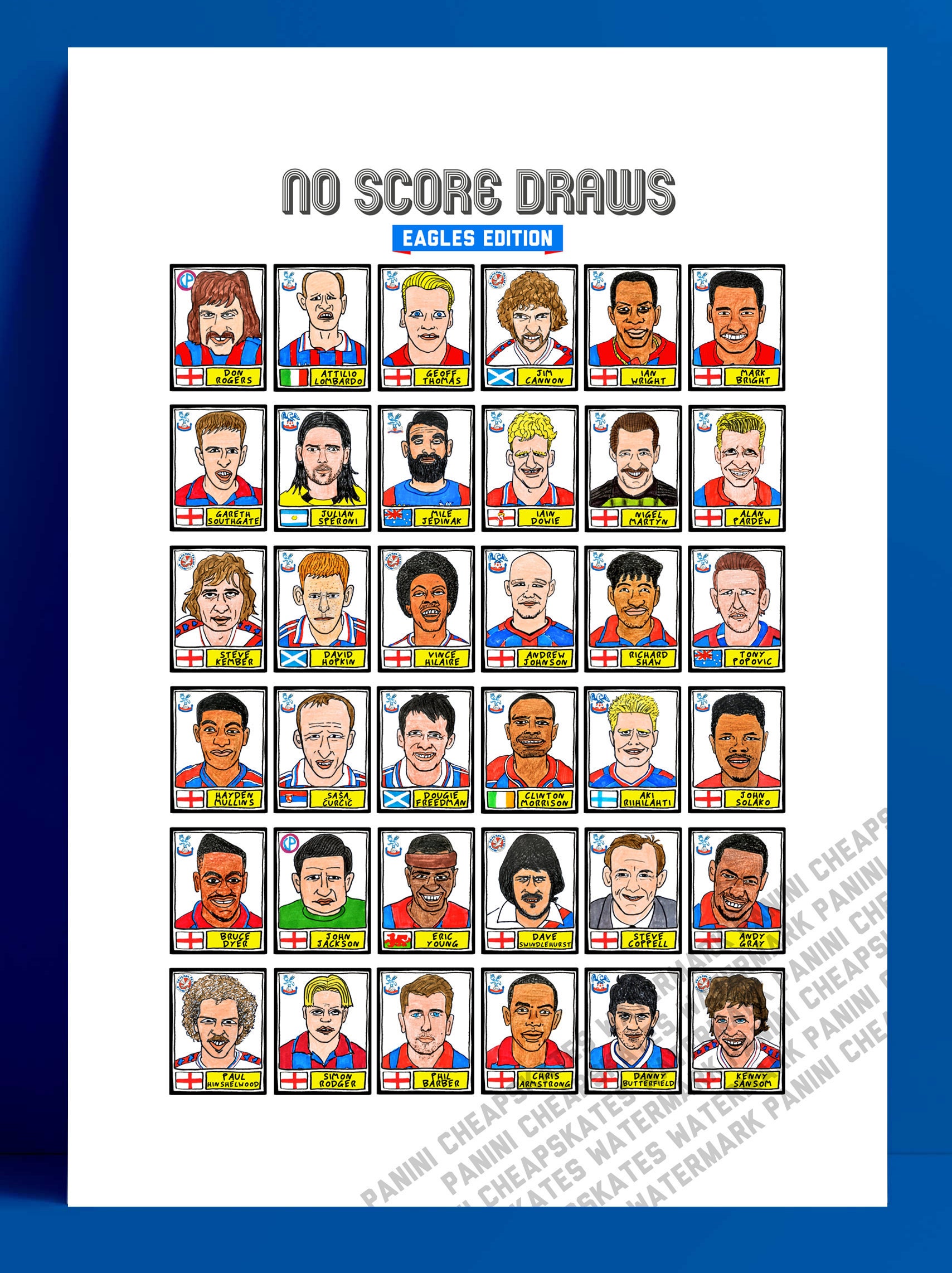 Crystal Palace - No Score Draws Eagles Edition - A3 Print of 36 Hand ...