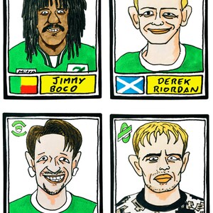Hibs - No Score Draws Hibees Edition - A3 Print of 36 Hand-drawn Panini ...