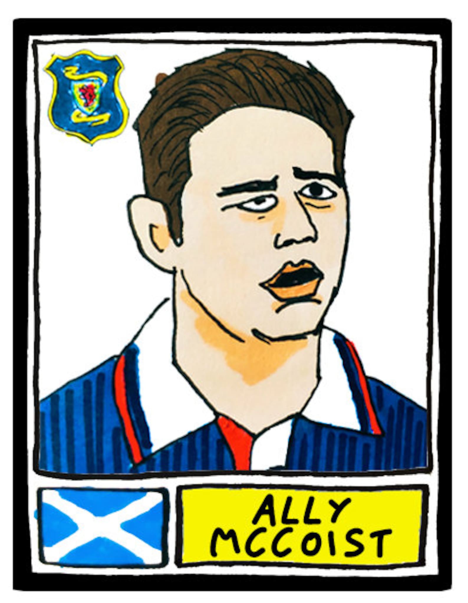 Scotland - No Score Draws Fitba Edition - A3 Print of 36 Hand-drawn ...