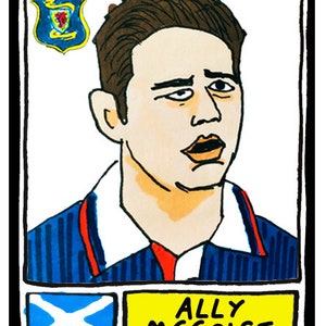Scotland - No Score Draws Fitba Edition - A3 Print of 36 Hand-drawn ...