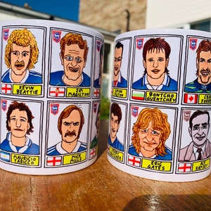 Ipswich Town Mug Set - Set of TWO 11oz Ceramic Mugs With Wonky Panini ...
