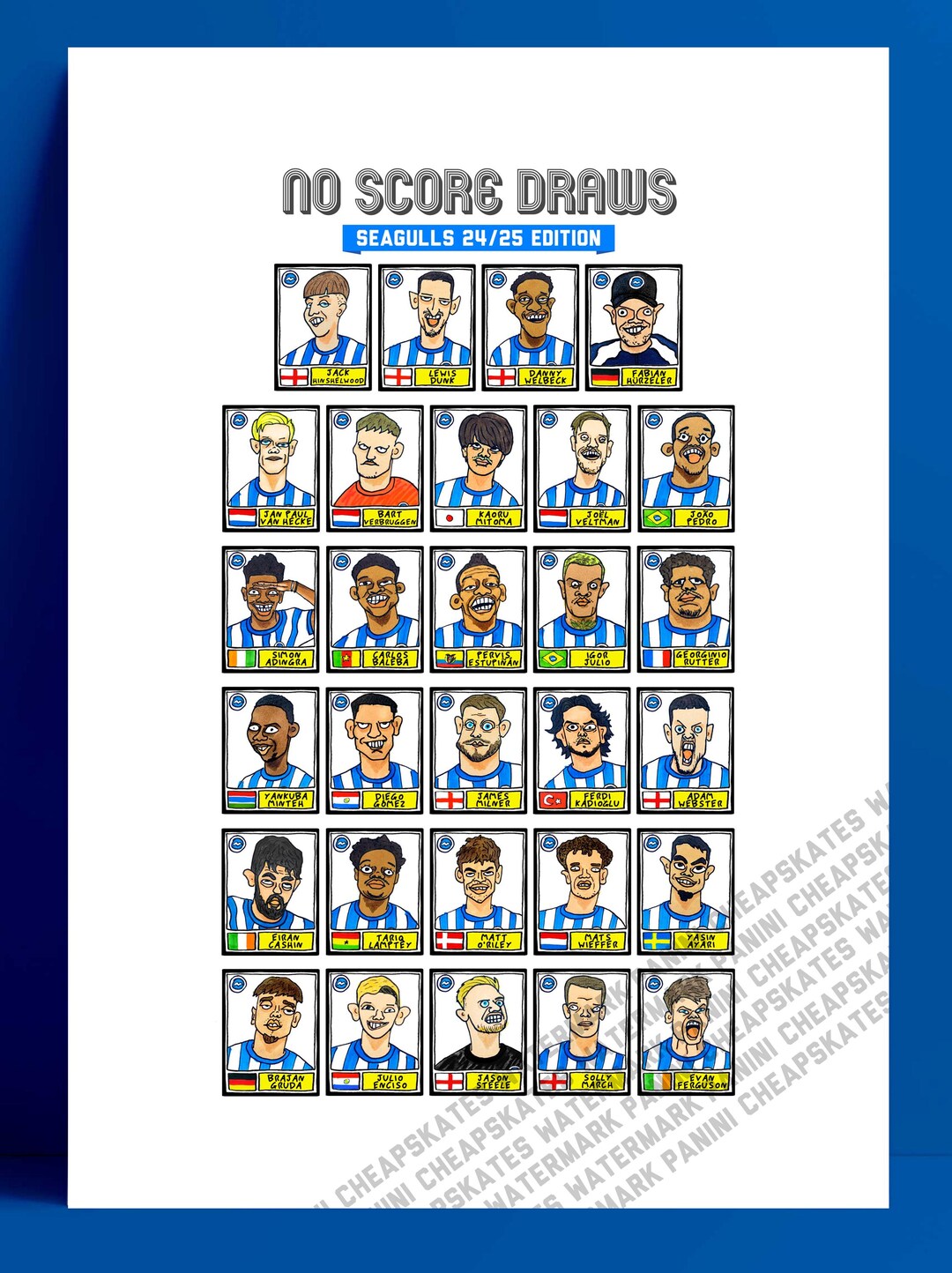 Brighton Vol 3 - No Score Draw Seagulls 24/25 Edition - A3 Print of 29 ...
