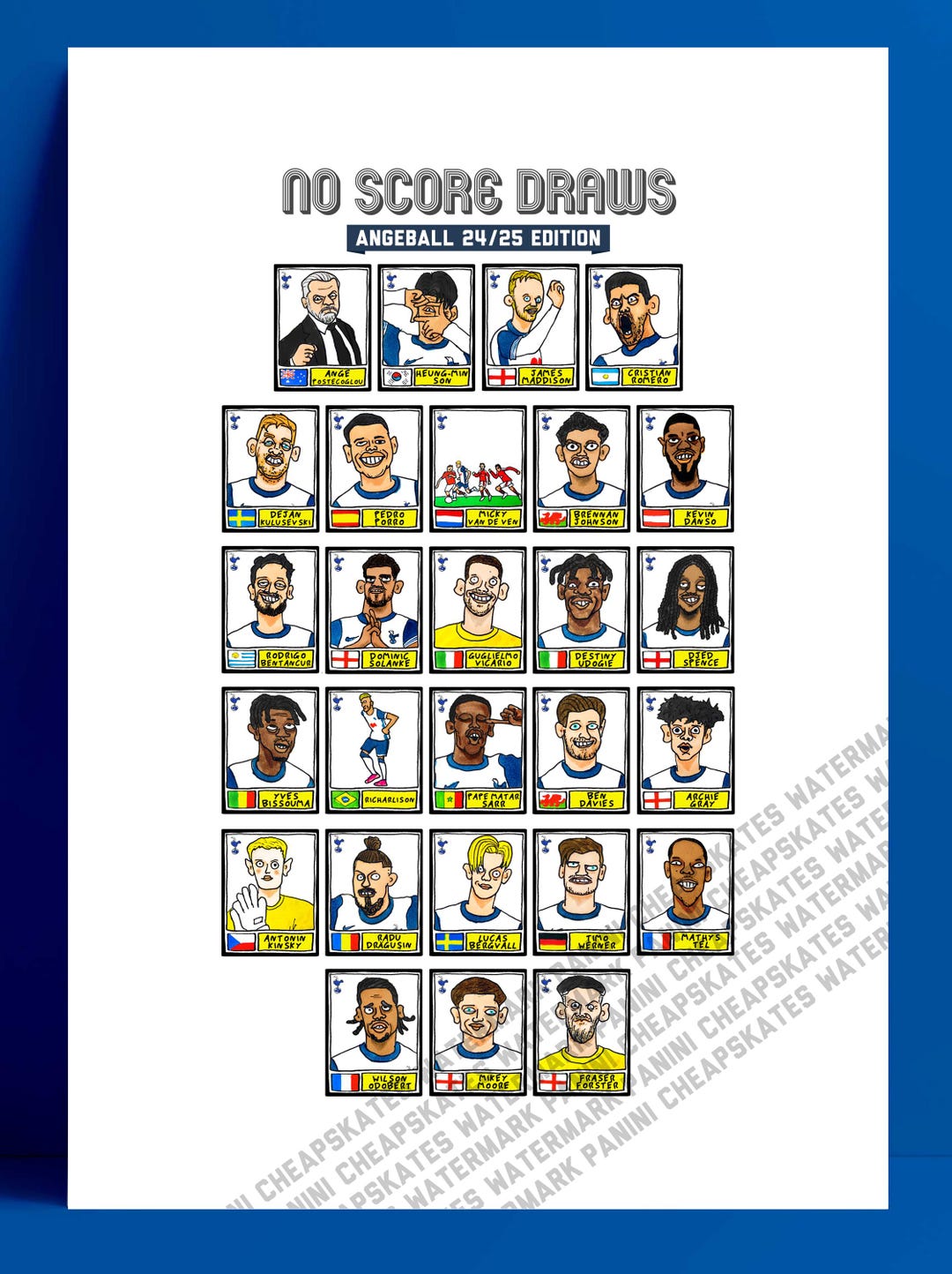 Spurs Volume 4 - No Score Draws Angeball 24-25 Edition - A3 Print of 27 ...