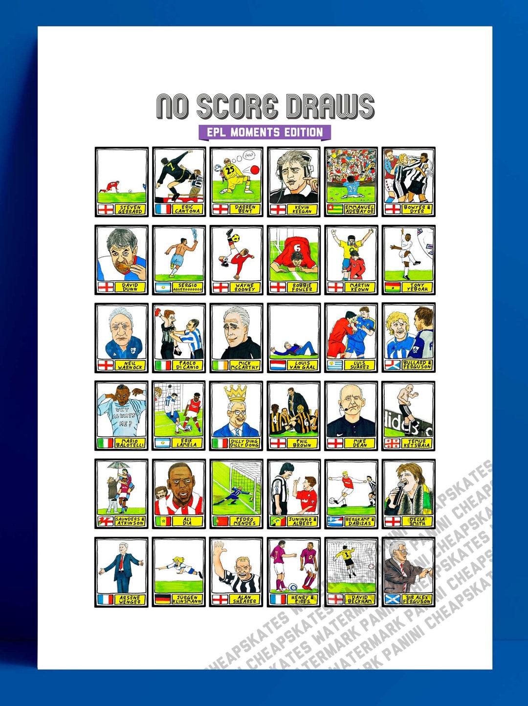 EPL Moments - No Score Draws EPL Moments Edition - A3 Print of 36 Wonky ...