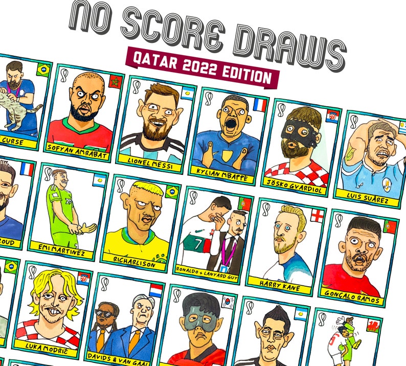 Qatar 2022 - No Score Draws World Cup 2022 Edition - A3 Print of 36 ...