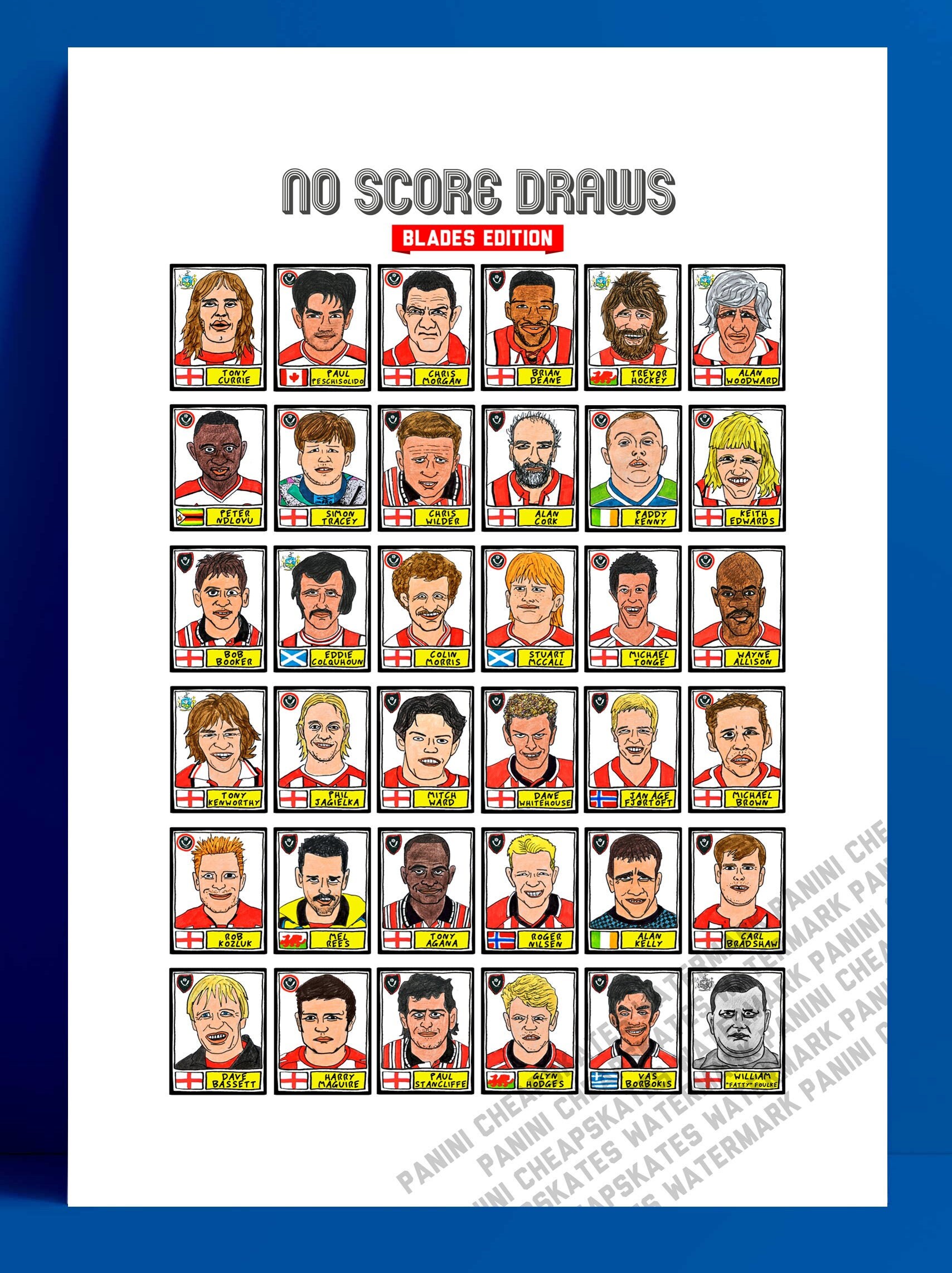 Sheffield United - No Score Draws Blades Edition - A3 Print of 36 Hand ...