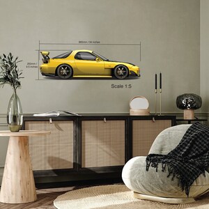 Initial-d - Keisuke RX7 FD3S Project D Version Scaled 1:5 Wall Vinyl - Etsy