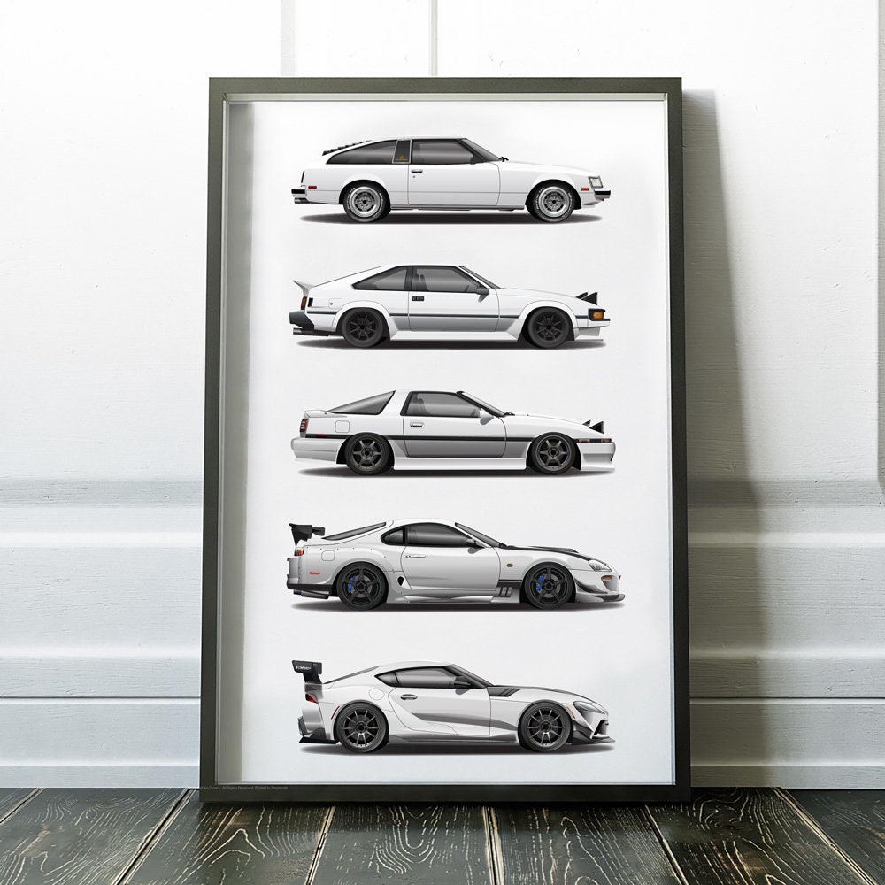 Celica XX / Celica Supra Generation Design Print Art Car - Etsy