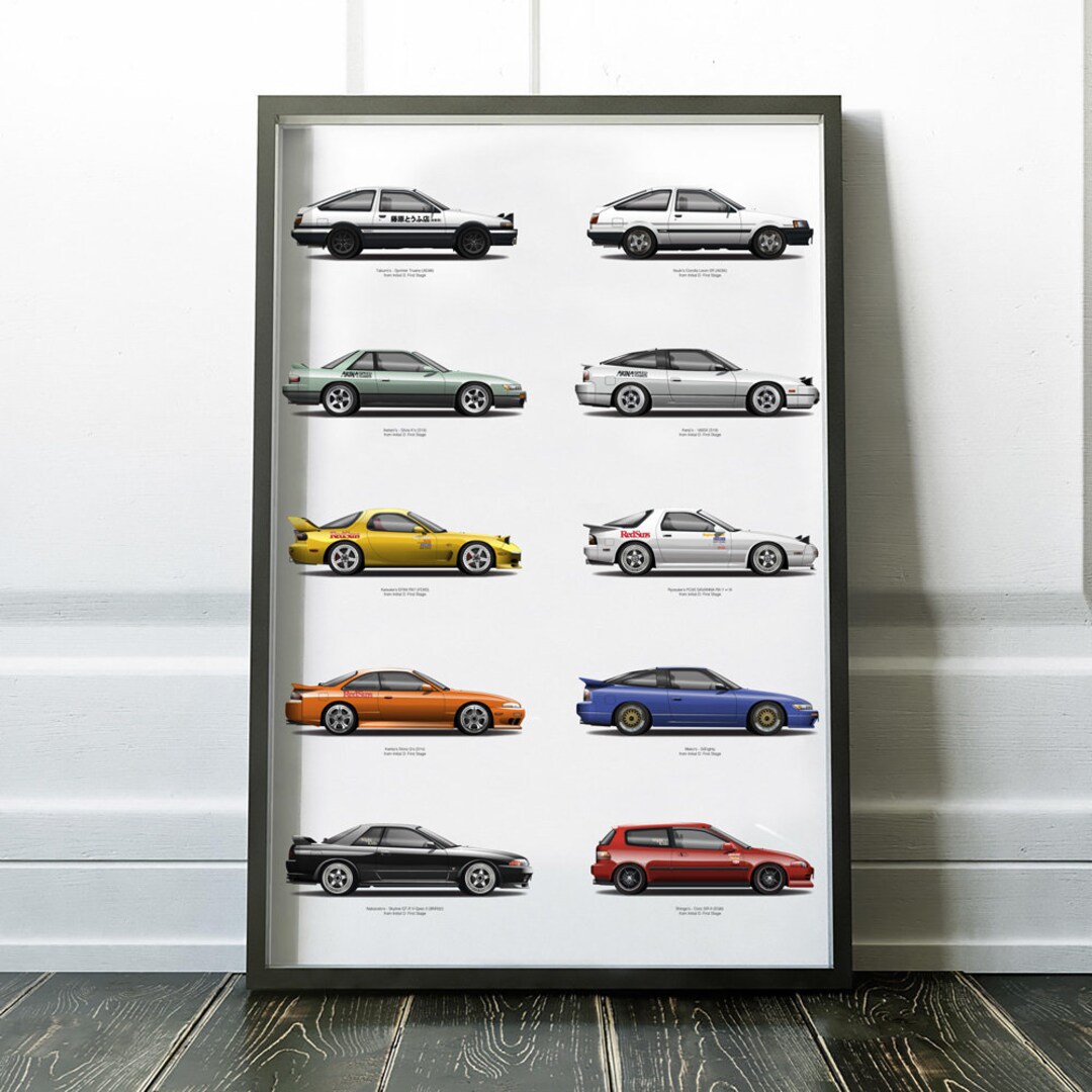 Initial D First Stage AE86 Red Suns RX7 Night Kids Skyline - Etsy