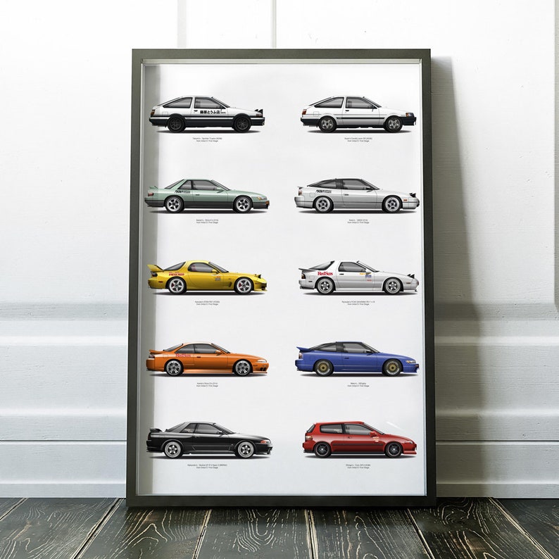 Initial D First Stage AE86 Red Suns RX7 Night Kids Skyline - Etsy