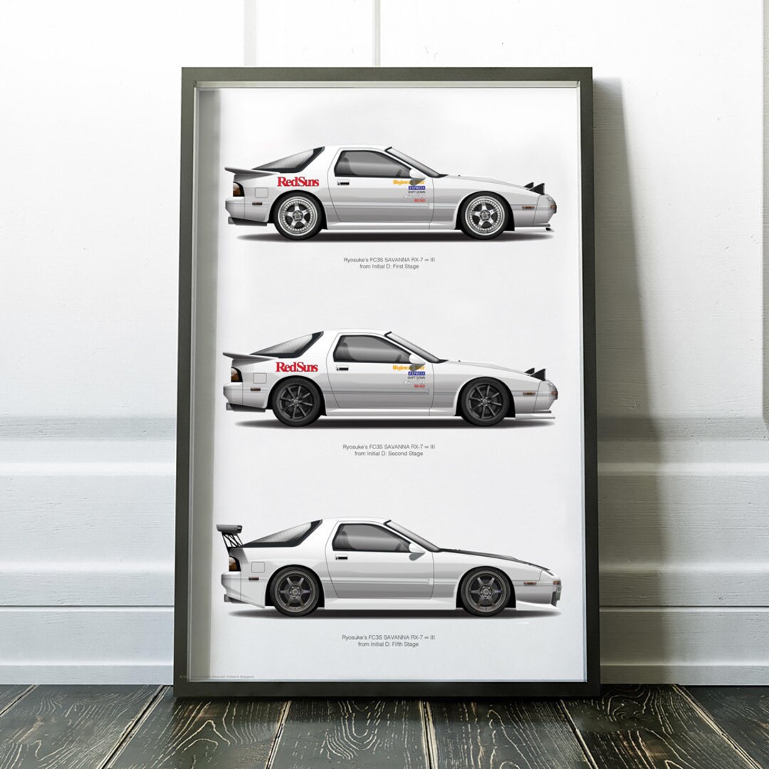 Initial D Ryosuke's Red Sun to Project D RX7 FC Evolution - Etsy Australia