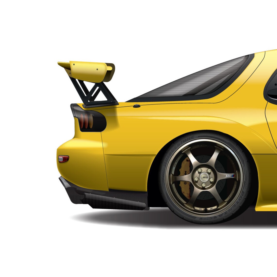 Initial-d - Keisuke RX7 FD3S Project D Version Scaled 1:5 Wall Vinyl - Etsy